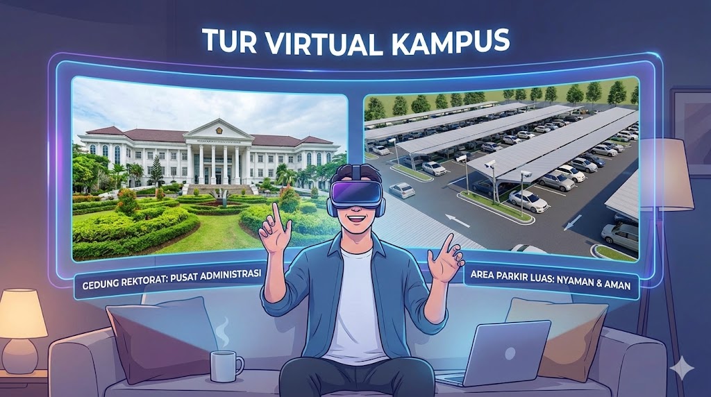 Tur Kampus Virtual: Intip Megahnya Gedung Rektorat & Parkiran ...